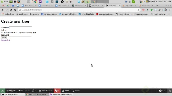 Creación de usuarios en Symfony para administradores Creación de usuarios en Symfony para administradores